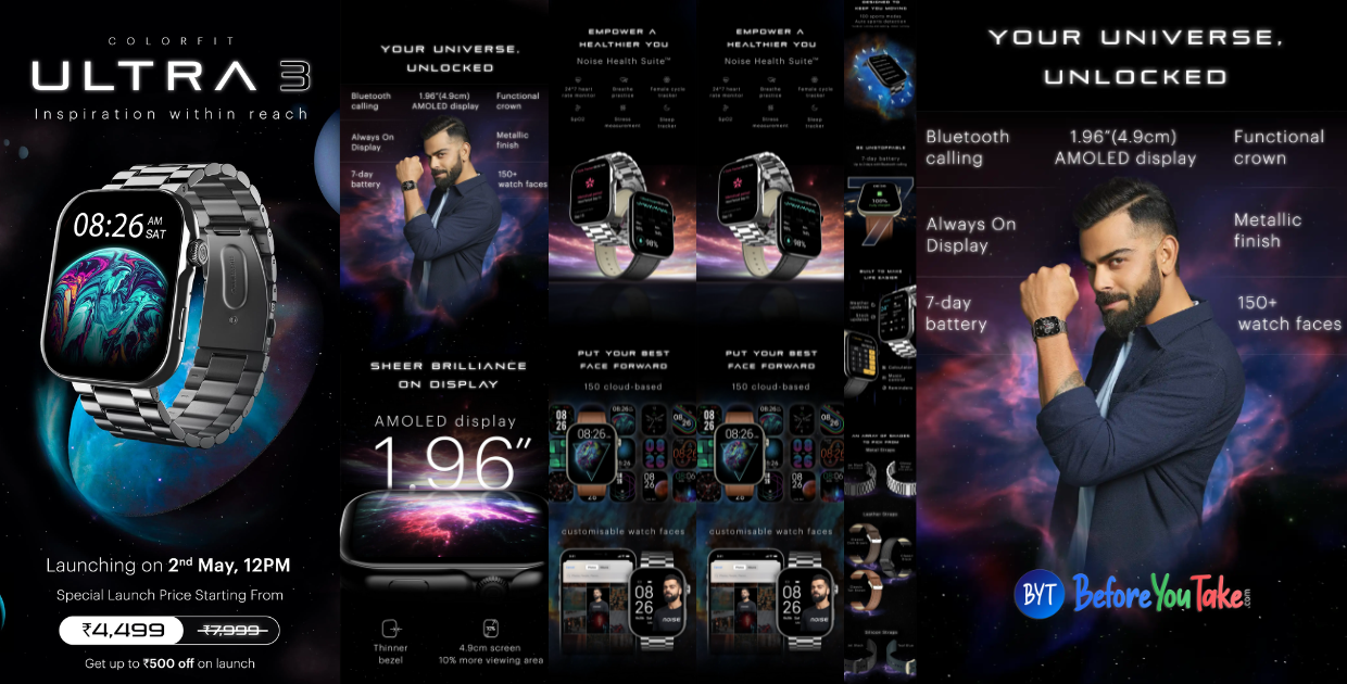 Noise Launches Colorfit Ultra 3 Smartwatch in India with AMOLED Display ...