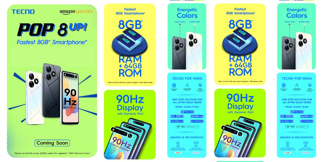 Tecno Pop 8 India Launch - Specs, Price Revealed, Amazon Availability ...