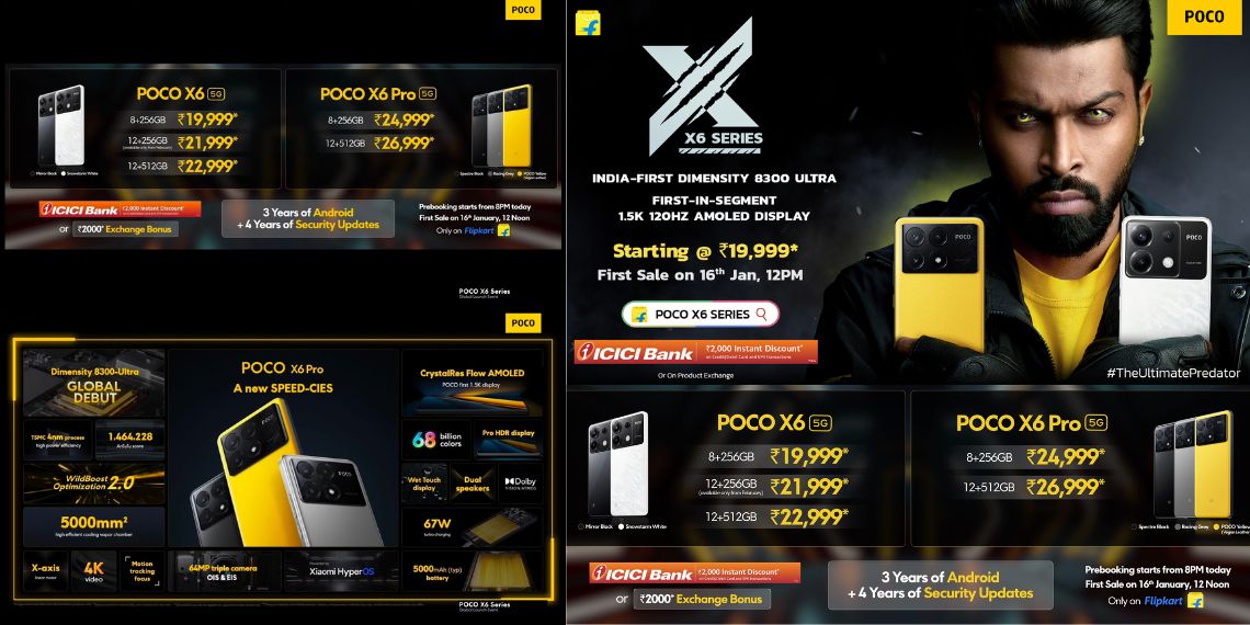 Poco X6 and Poco X6 Pro Launched in India: Specifications, Features ...
