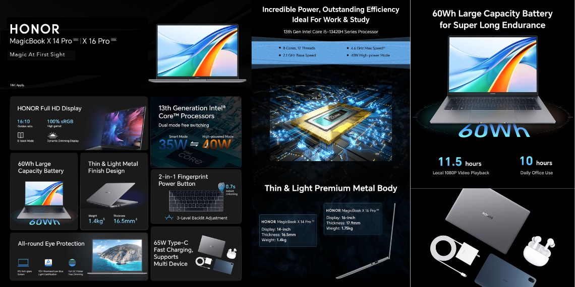 Honor Launches MagicBook X14 Pro and X16 Pro 2024 Laptops with Cutting ...