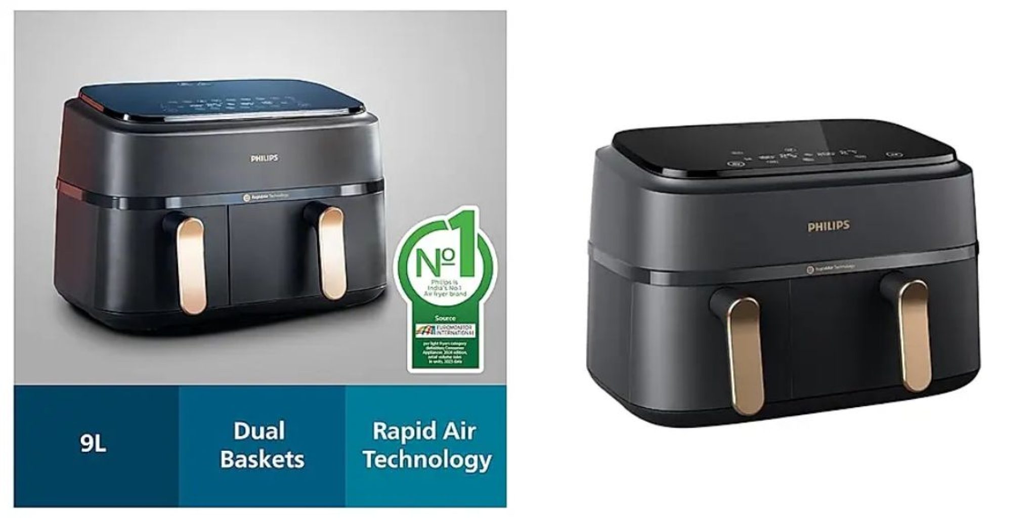 Philips Launches Dual Basket Air Fryer Series 3000 in India: 9L ...