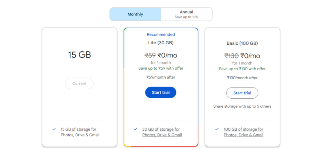 Google One Lite Plan Launched in India: 30GB Storage at Just Rs 59 ...