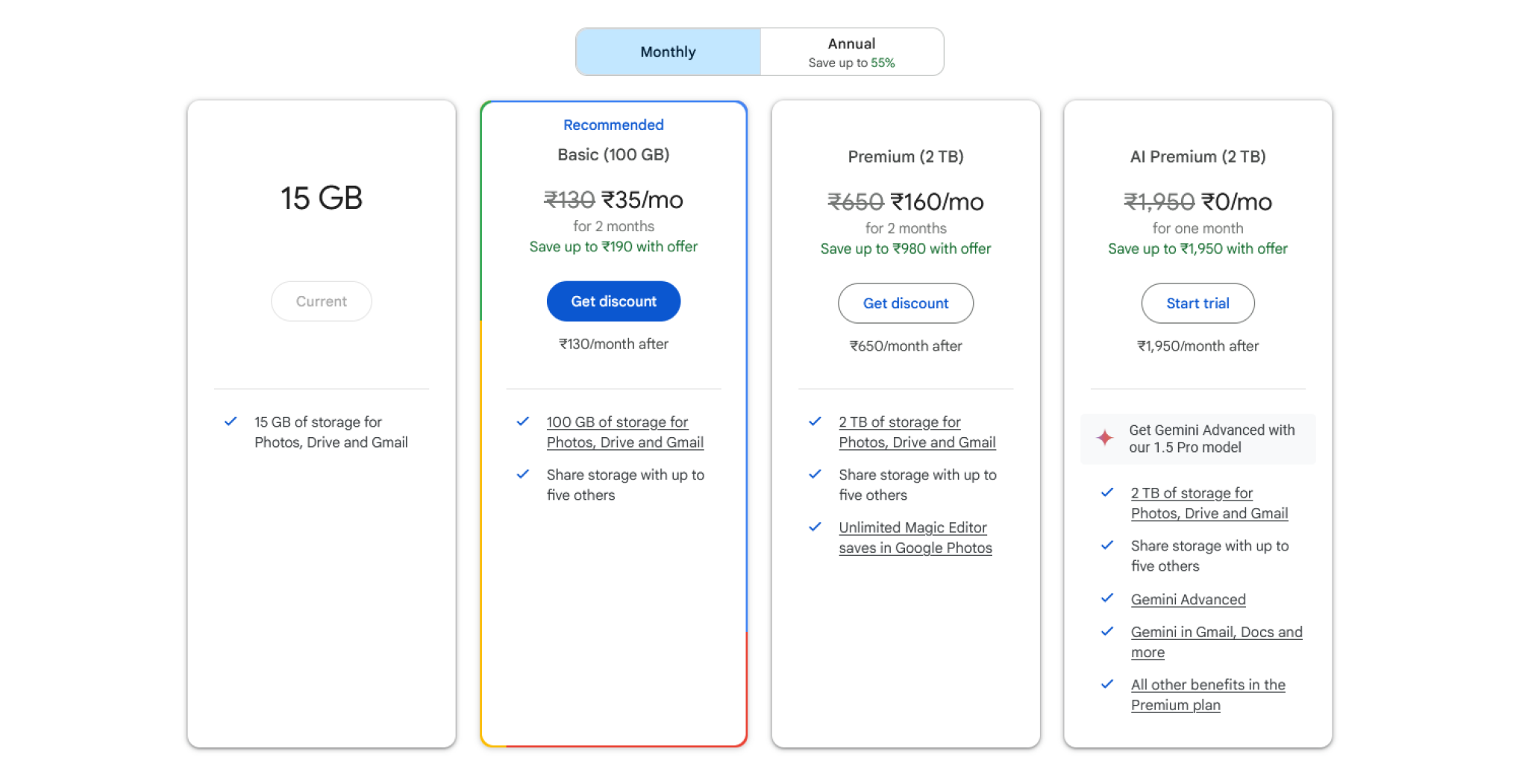 Google One Lite Plan Launched in India: 30GB Storage at Just Rs 59 ...