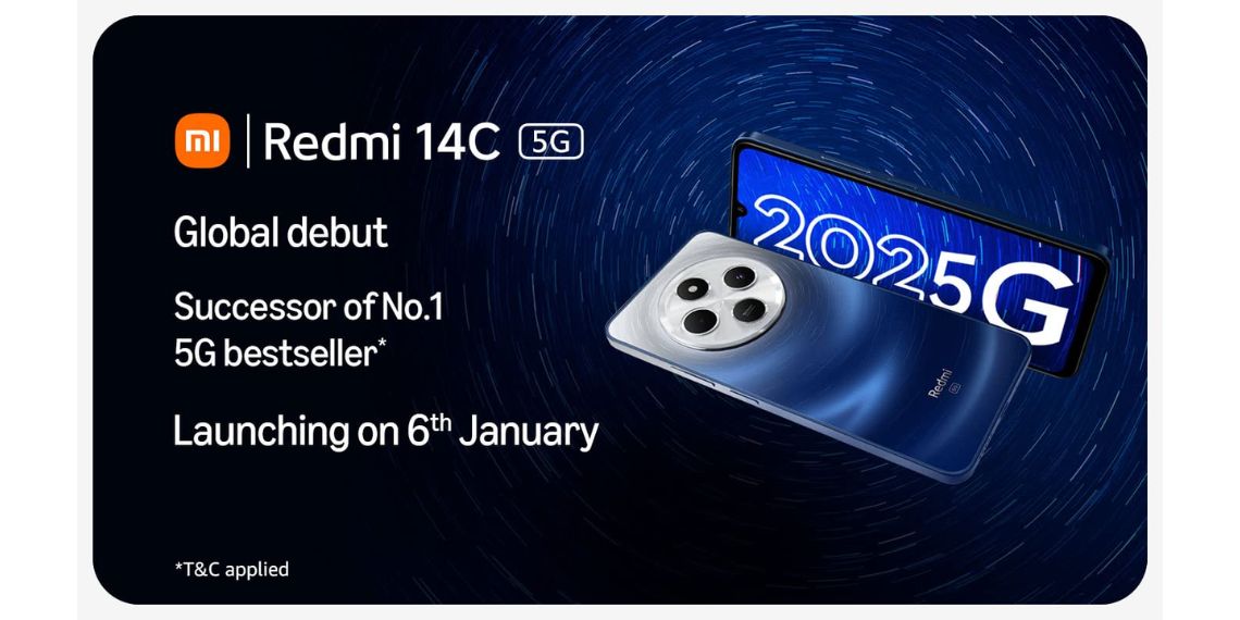 Redmi 14C 5G Launching January 6: 50MP Camera, Dual 5G, Flipkart ...