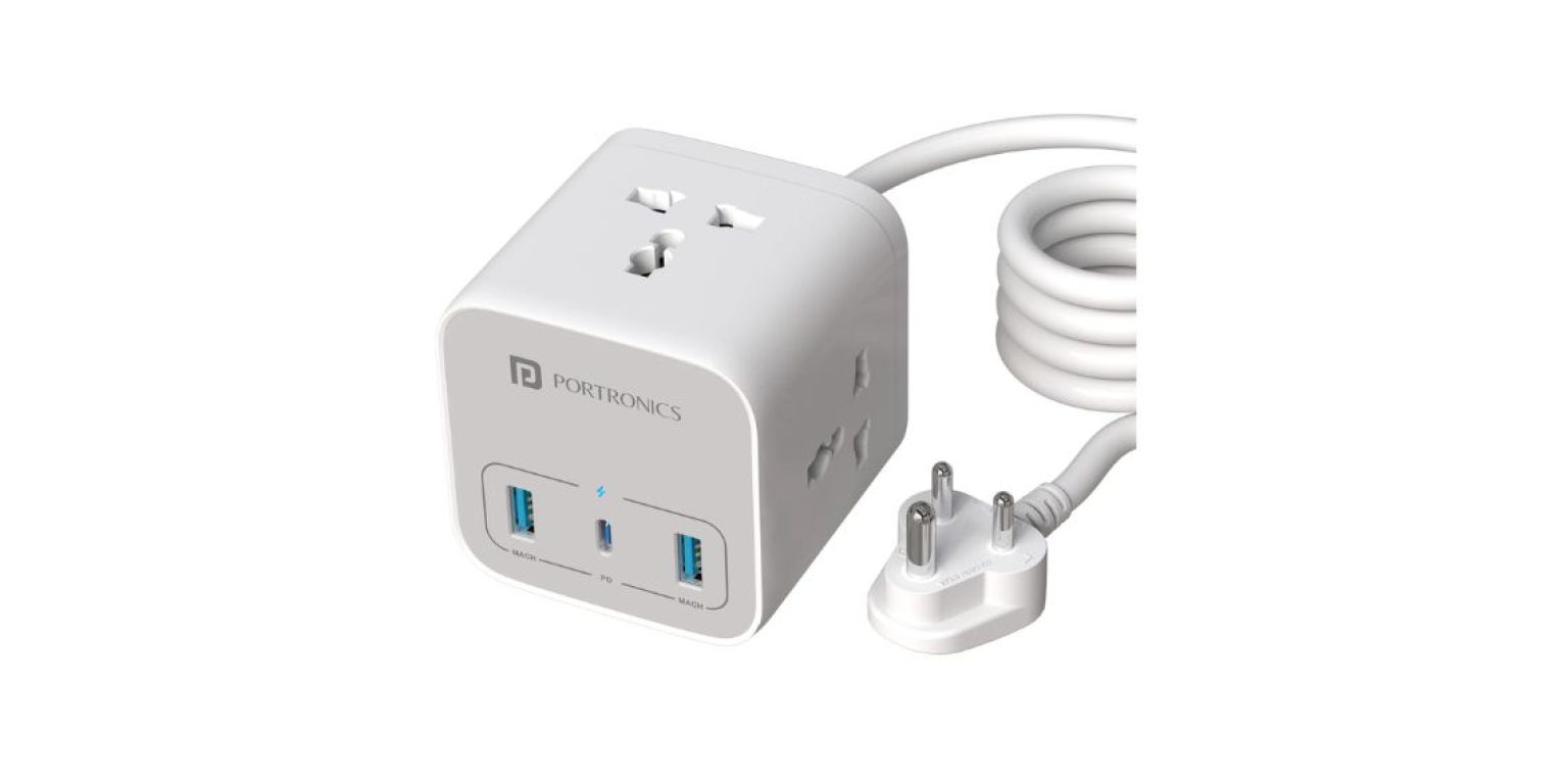 Portronics Volt 20 Launched: Compact 6-in-1 Power Socket with 20W PD ...