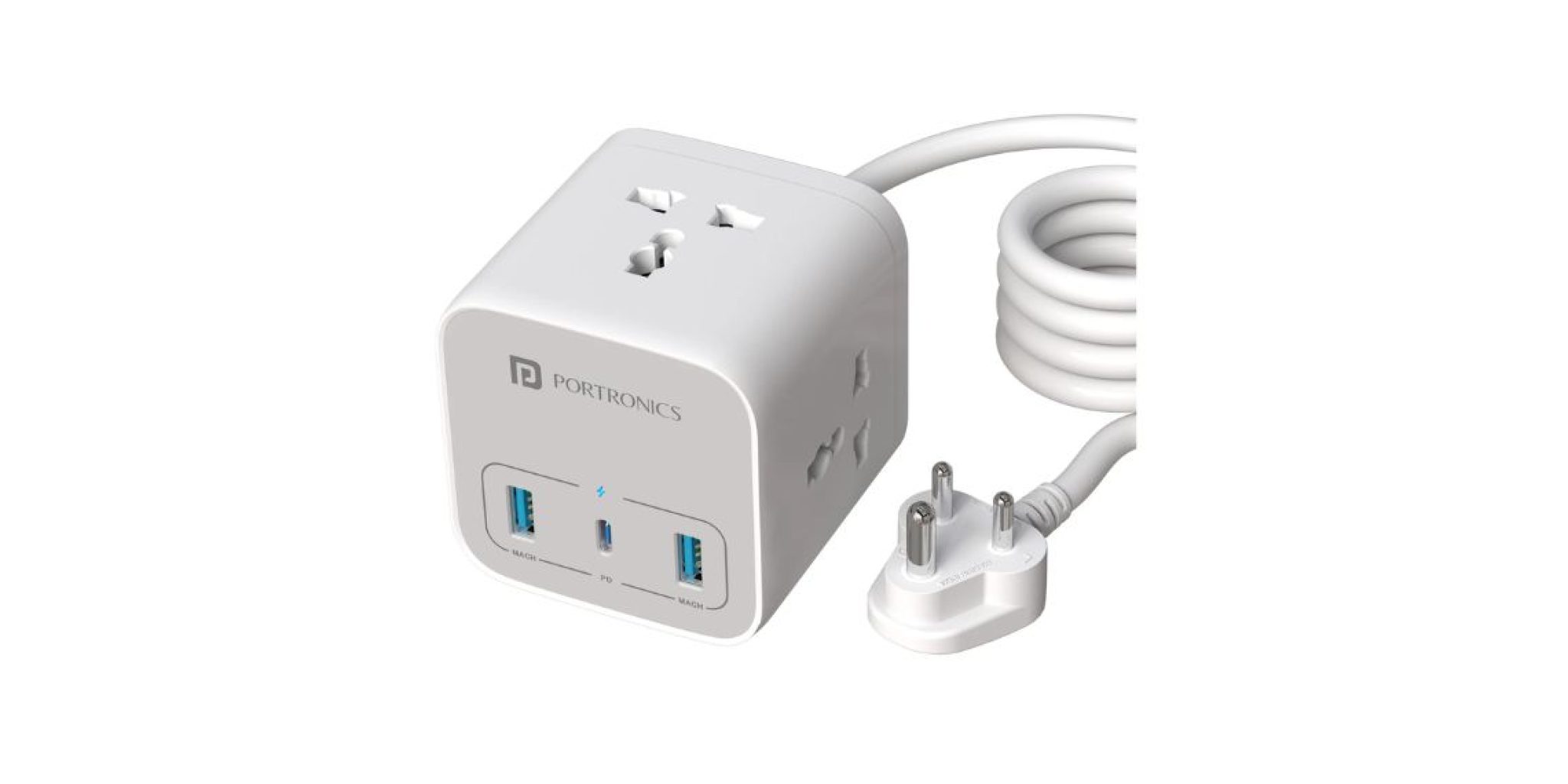Portronics Volt 20 Launched: Compact 6-in-1 Power Socket with 20W PD ...