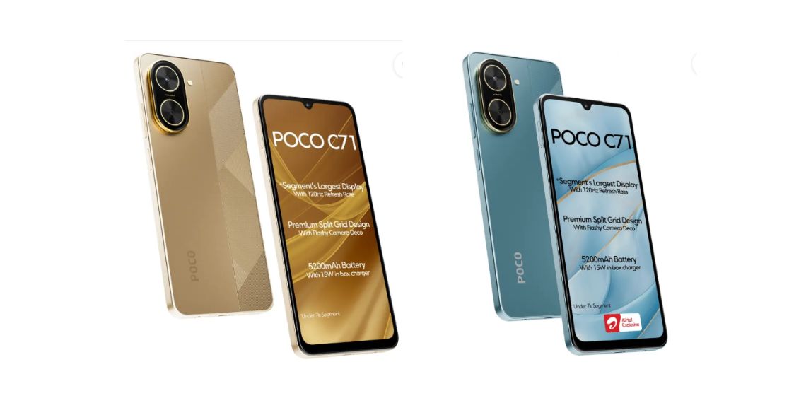 POCO C71 Launched in India with 120Hz Display, Unisoc T7250, and 5 ...